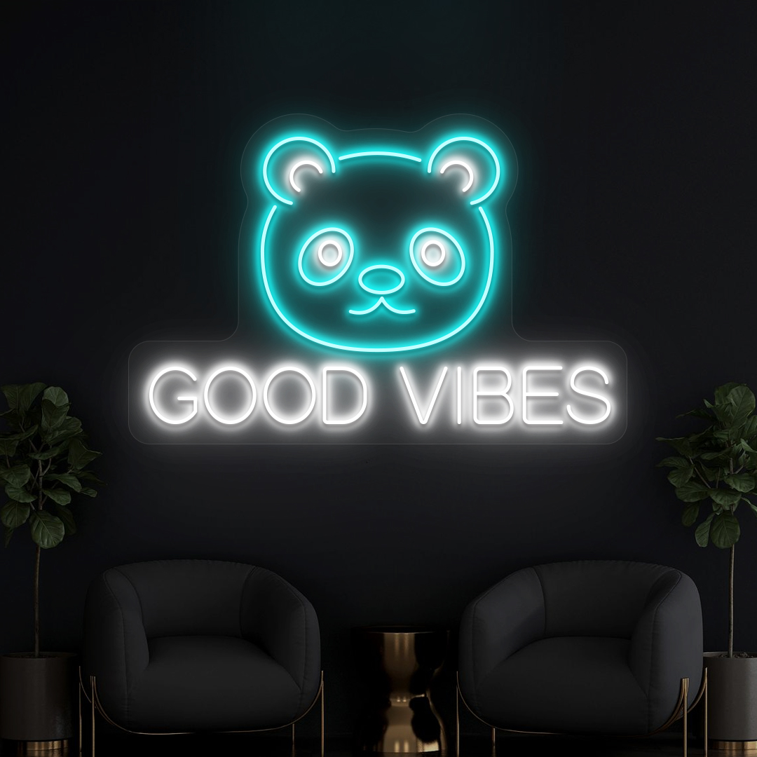 Good Vibes Neon Sign Led Positive Energy Wall Light Uk